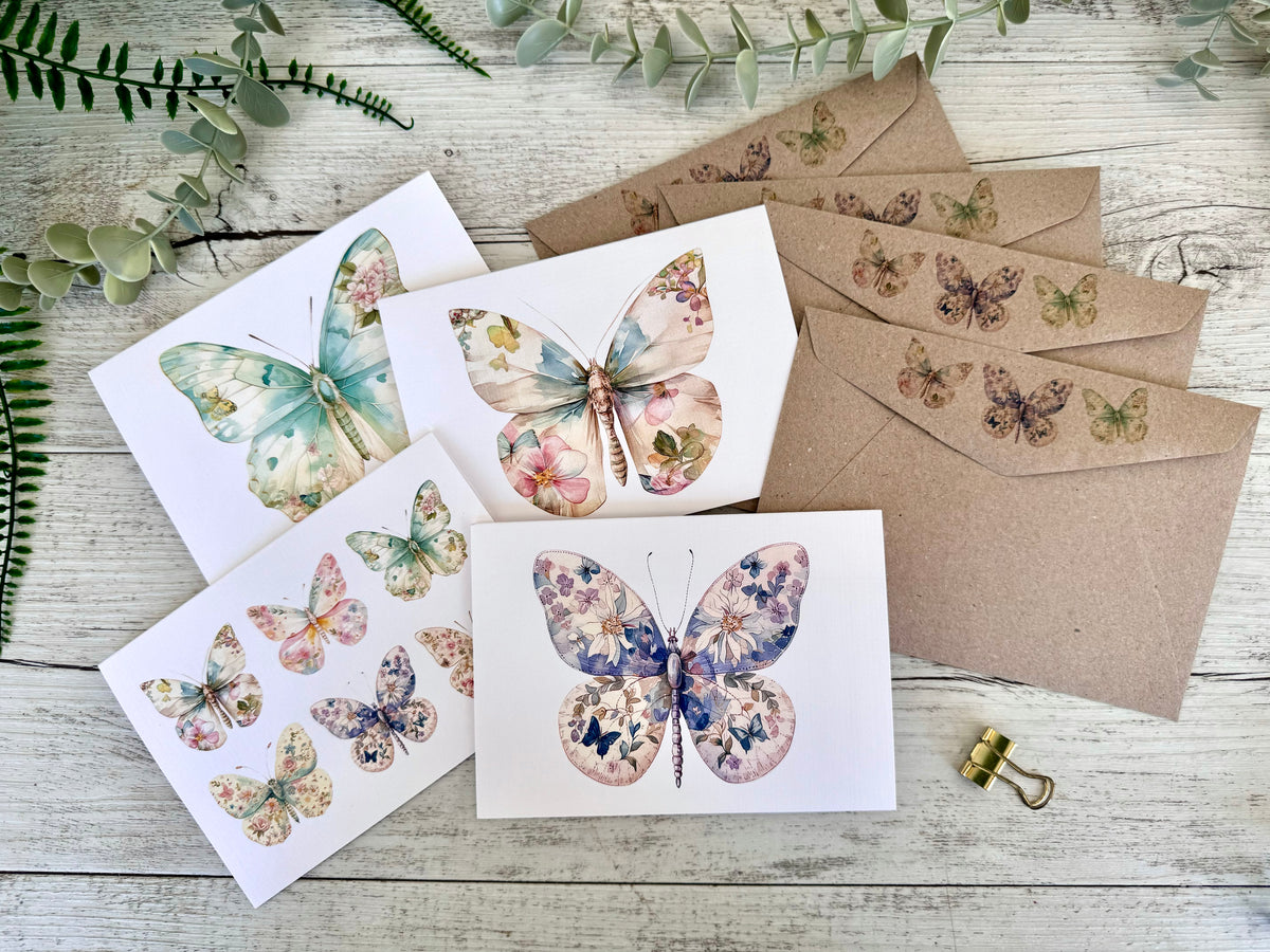 PASTEL BUTTERFLY greeting card - Vintage – Scattered Seed Co