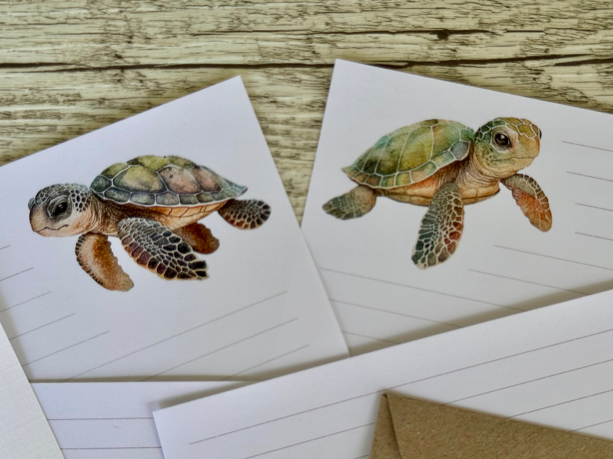 Green Sea Turtles Writing Paper Set (Non-Personalised) – Scattered Seed Co