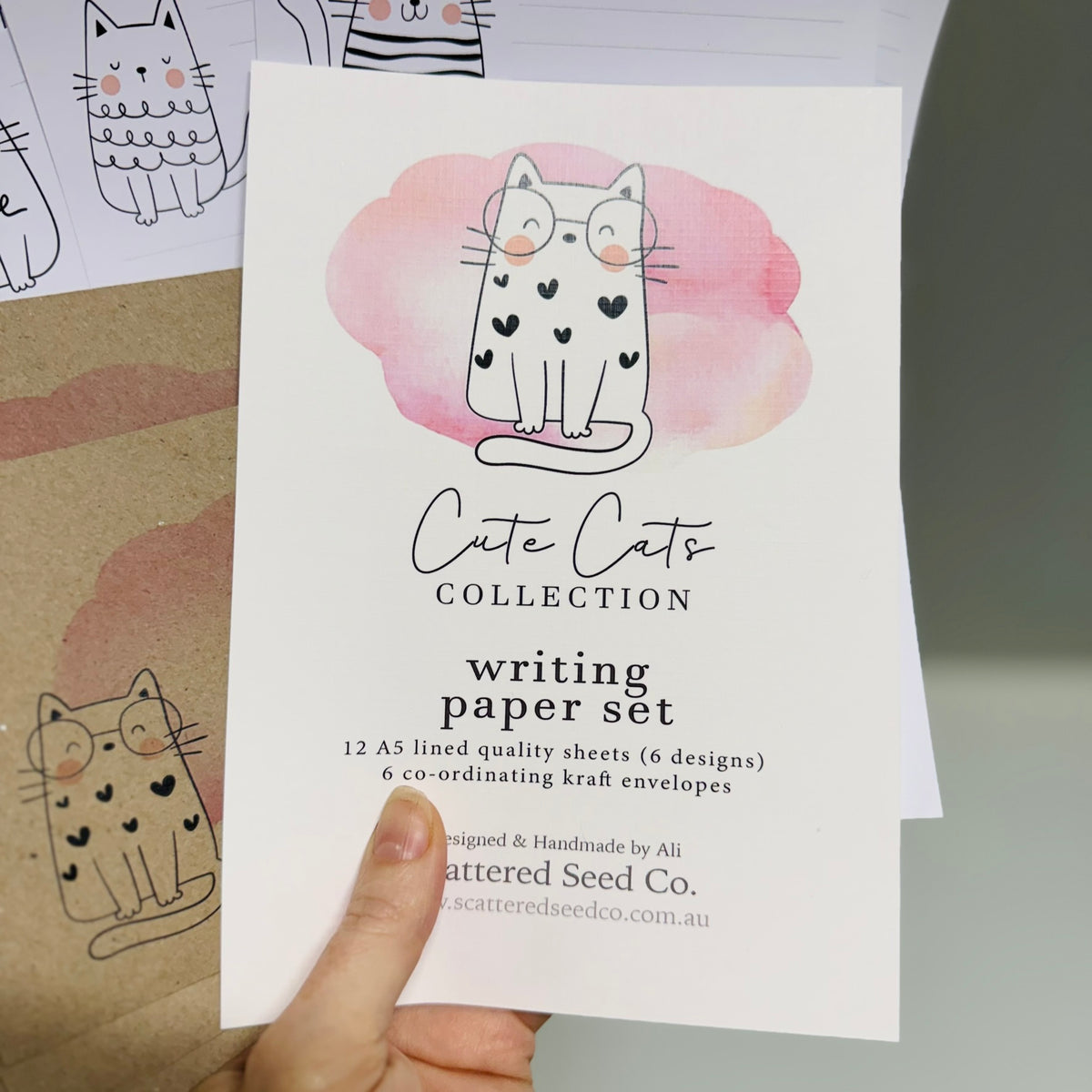 CUTE CATS Writing Paper Set (Non-Personalised) – Scattered Seed Co