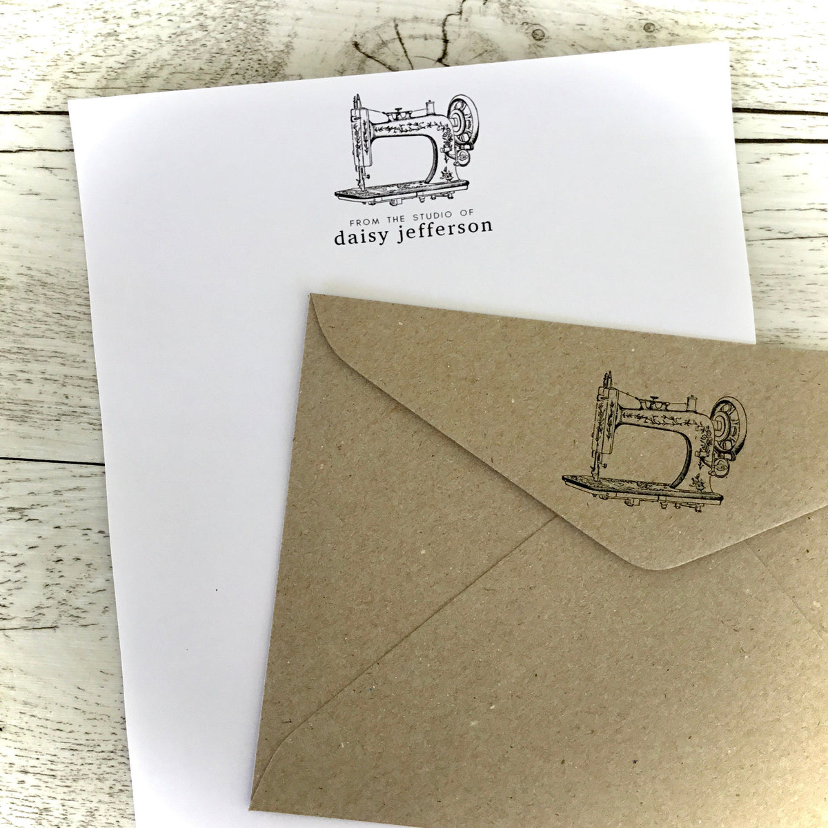 VINTAGE SEWING MACHINE White Personalised Writing Paper Set of 20 ...