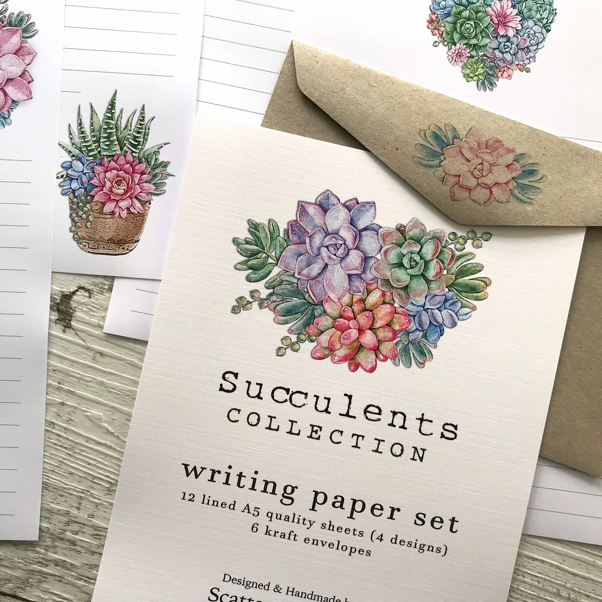 SUCCULENTS Writing Paper Set (Non-Personalised) – Scattered Seed Co
