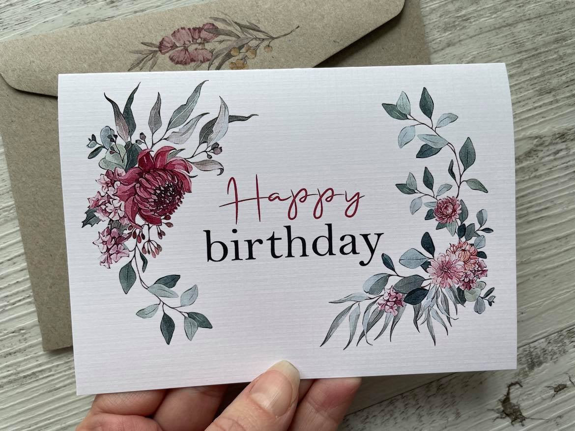 AUSTRALIAN NATIVE BOUQUET Birthday Card – Scattered Seed Co