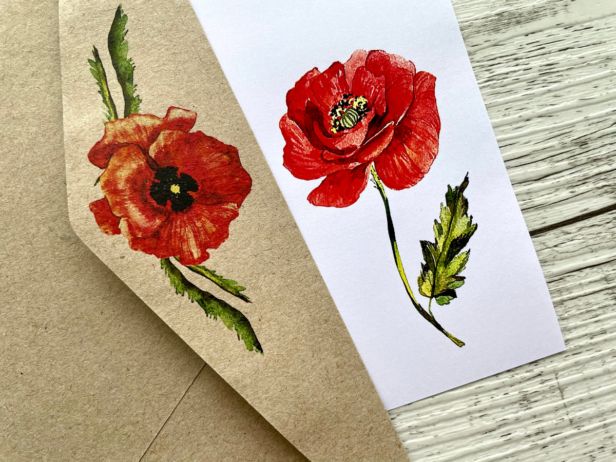 RED POPPY Personalised Writing Paper Set of 20 – Scattered Seed Co