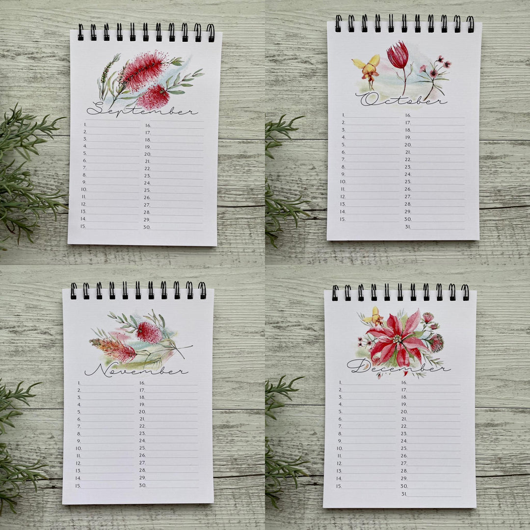Australian Botanicals Perpetual Calendar - Birthday Record book ...