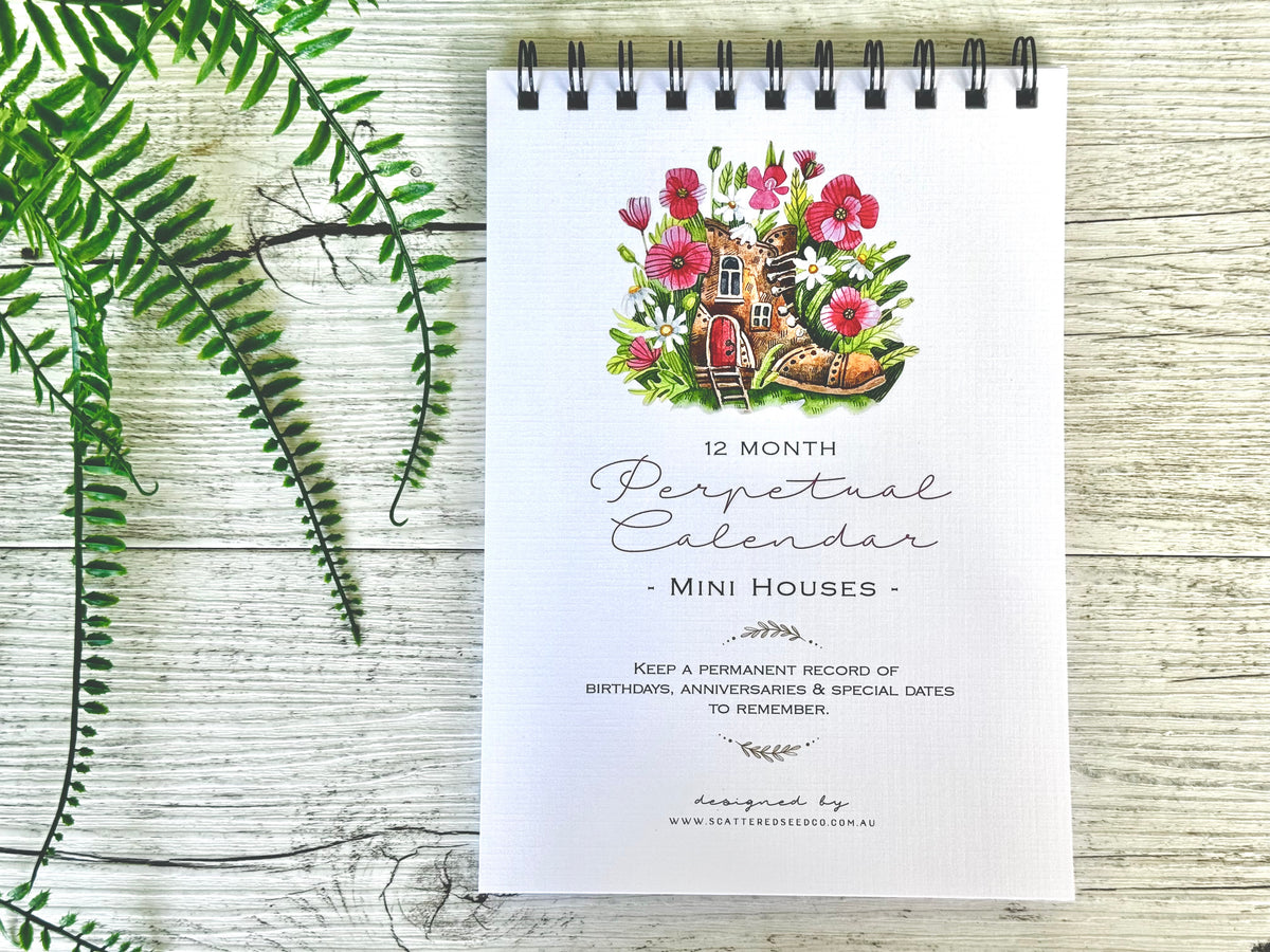 Mini Houses Perpetual Calendar - Birthday Record book – Scattered Seed Co