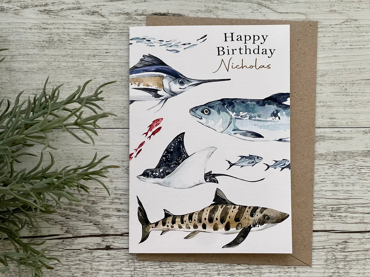 Fishing Personalised Birthday card – Scattered Seed Co