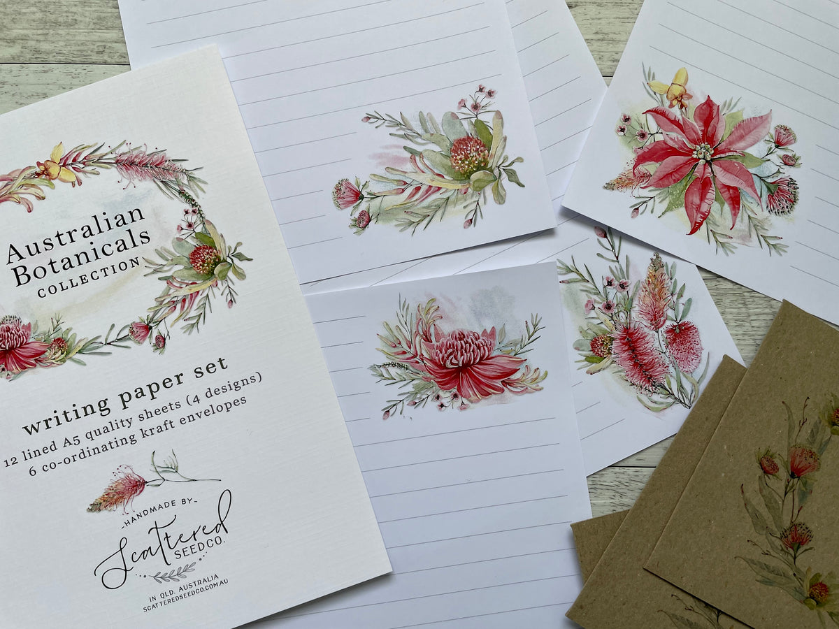 AUSTRALIAN BOTANICAL Writing set (Non-Personalised) – Scattered Seed Co